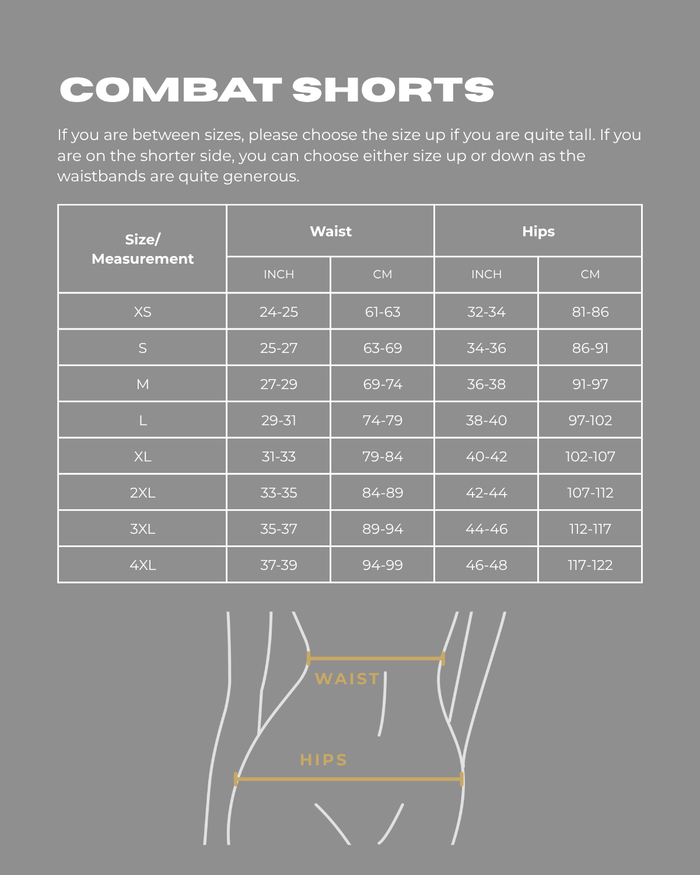 Athena Women's Muay Thai Shorts (Navy/Gold) with extra wide hips